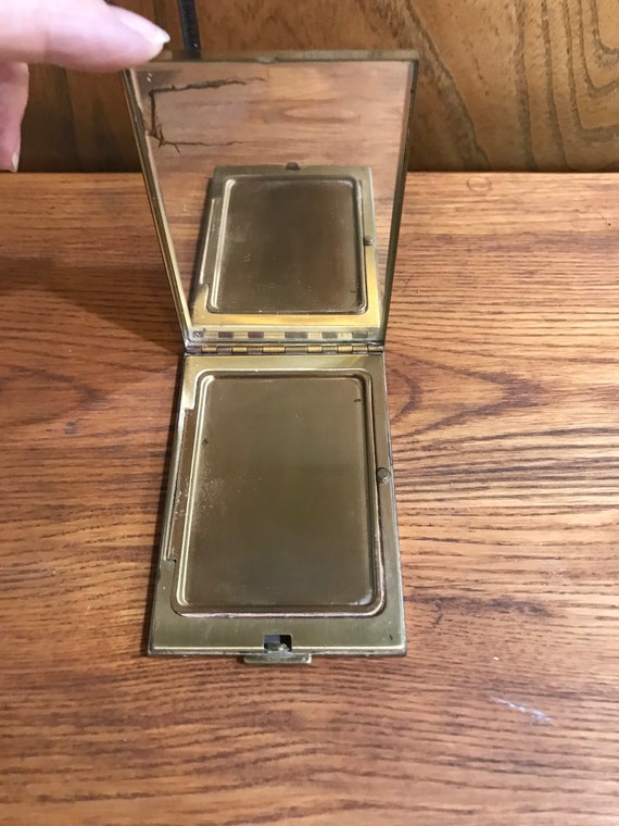 Brass Michigan Map Compact Hinged w/ Snap Clasp Mirro… - Gem
