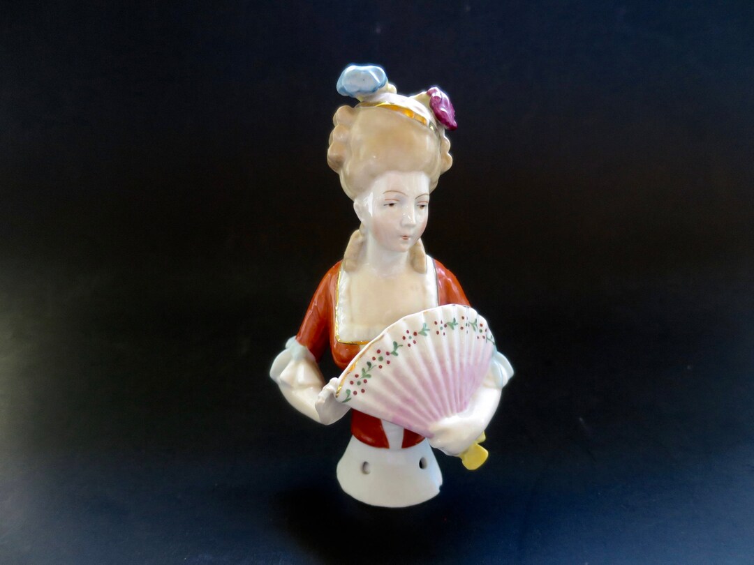 Sitzendorf Pincushion Half Doll, Signed Fine Porcelain French Court ...