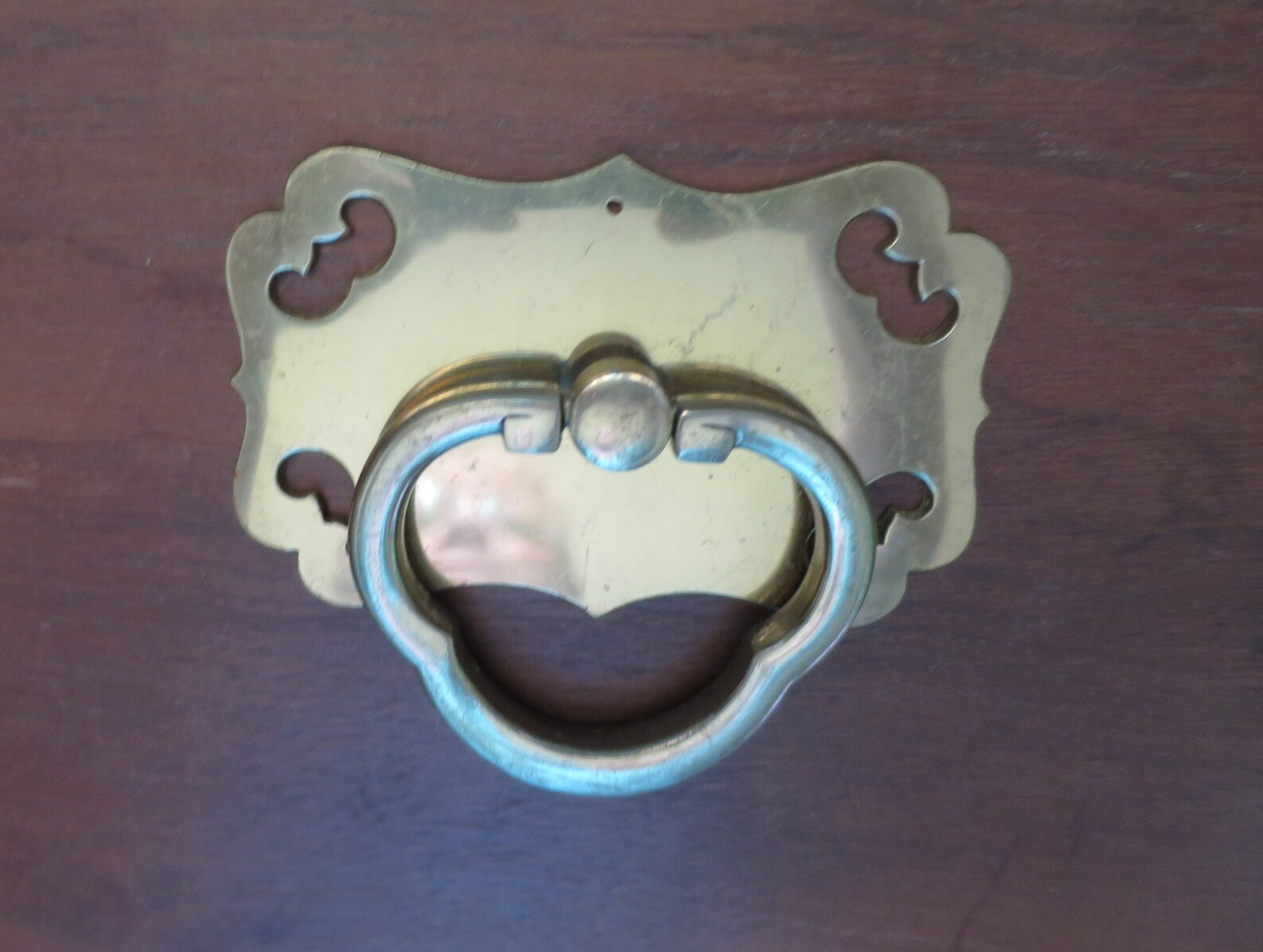 Cast Brass Drawer Pull Asian Style W/ Openwork Backplate - Etsy