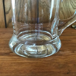 Crystal Beer Stein Applied Handle Heavy Ring Bottom Cut Polished Rim ...