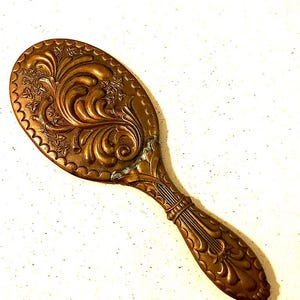 Brass Repousse Hand Mirror - Etsy