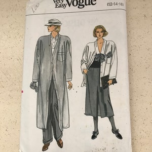 Vogue Duster Coat, Jacket, Skirt/pants Pattern Oversize Jackets ...