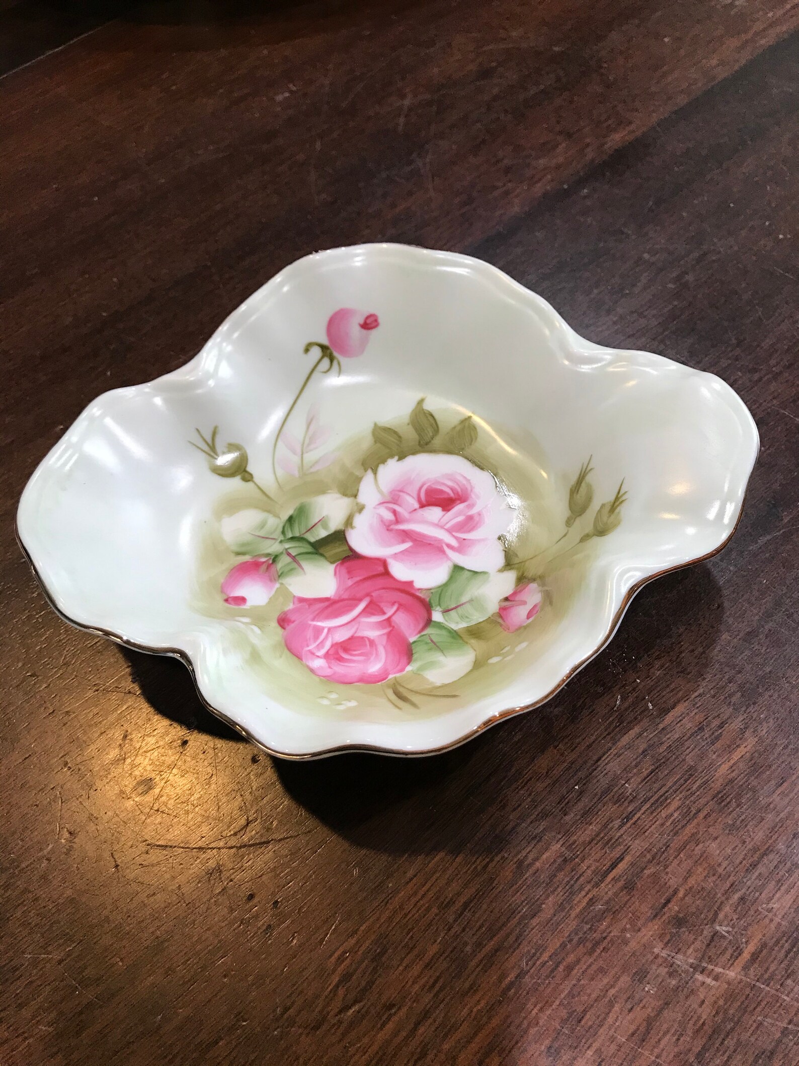 Lefton China Roses Dish Hand Painted Roses on Pale Green Home - Etsy