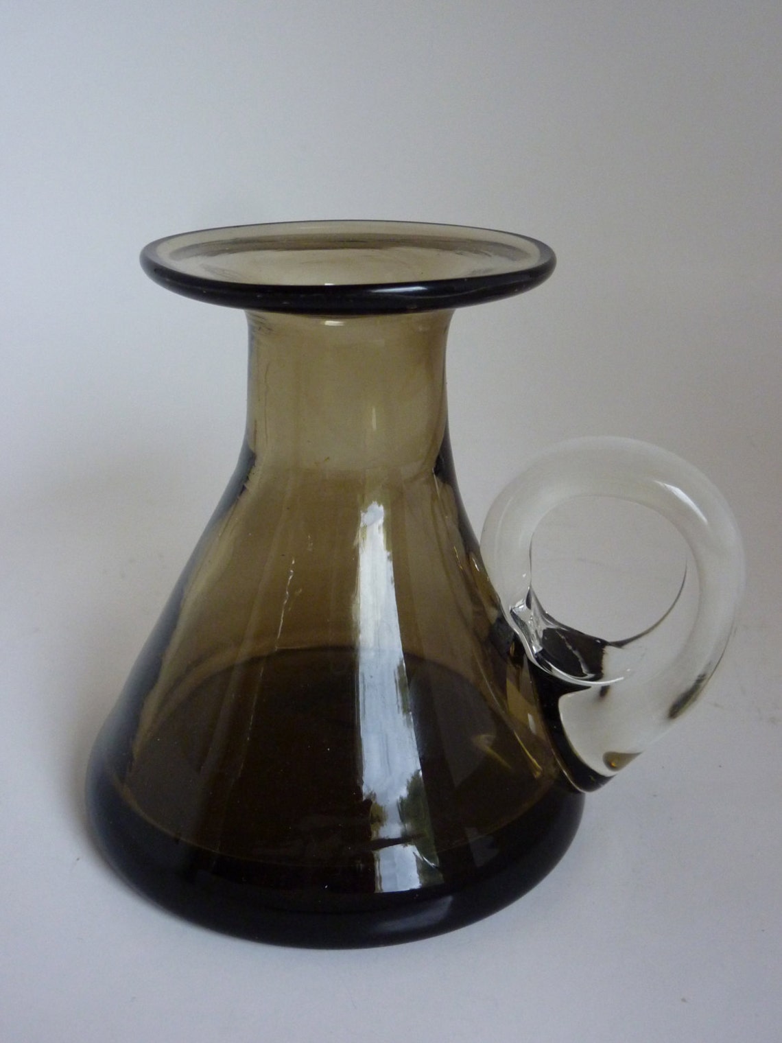 Smoke Glass Vase Hand Blown Black Smoky Art Glass Small | Etsy