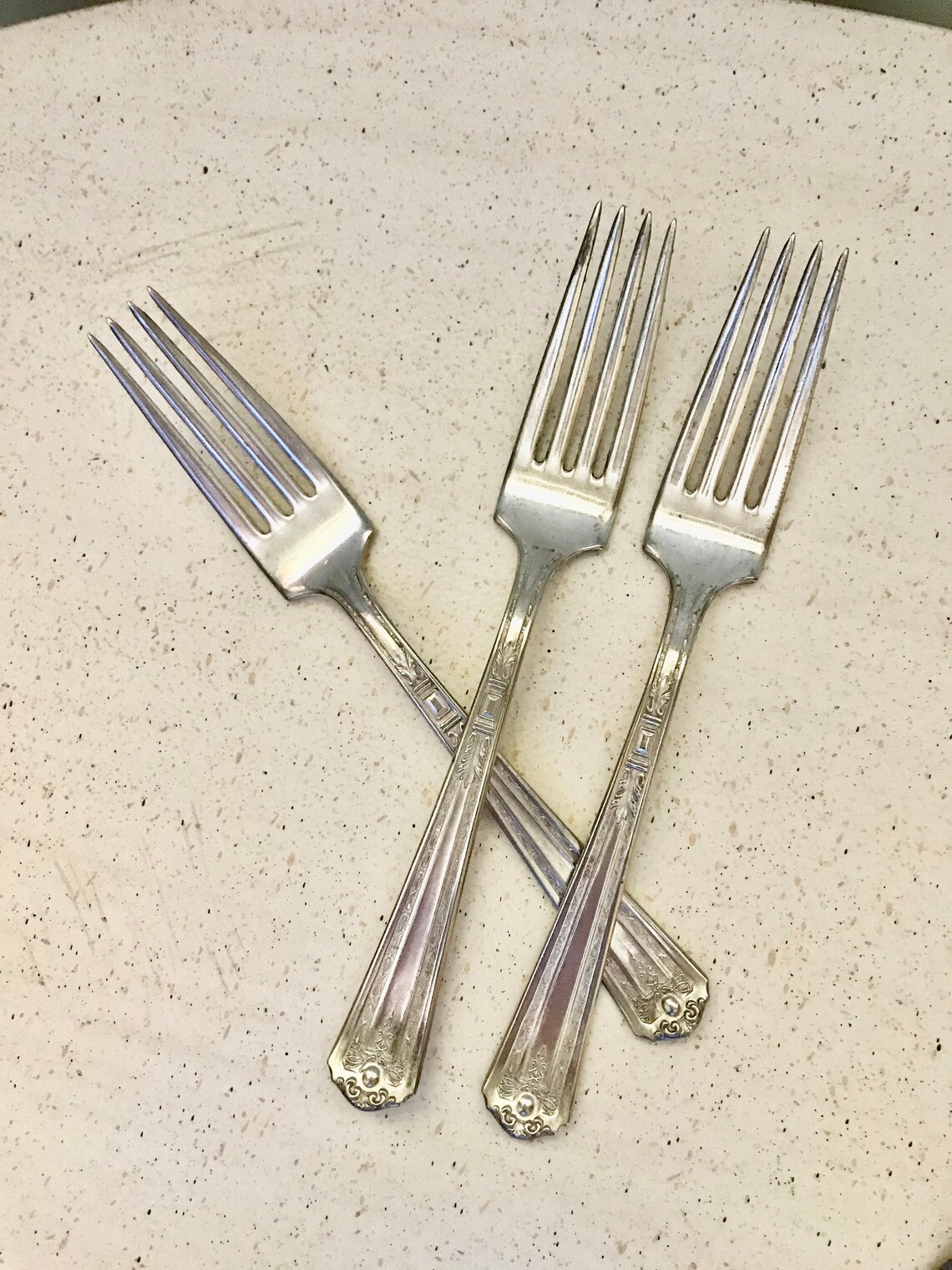 3 Florence Forks National Silver Co. Reinforced Silver Plate Flatware 3 ...