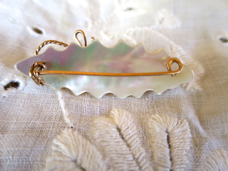 Mother Brooch Mother of Pearl W/ Rose Gold Fill Square Wire - Etsy