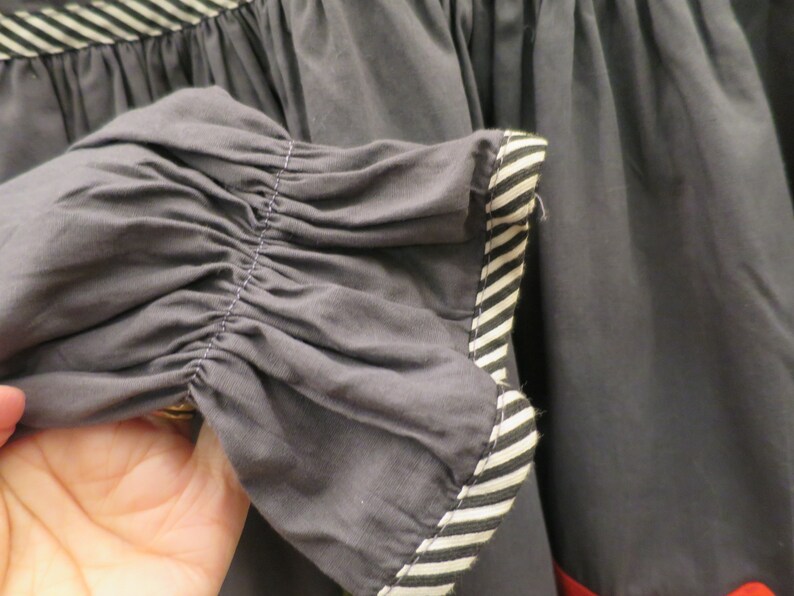 1950s Girl's Smock Dress Charcoal Gray Back Button | Etsy