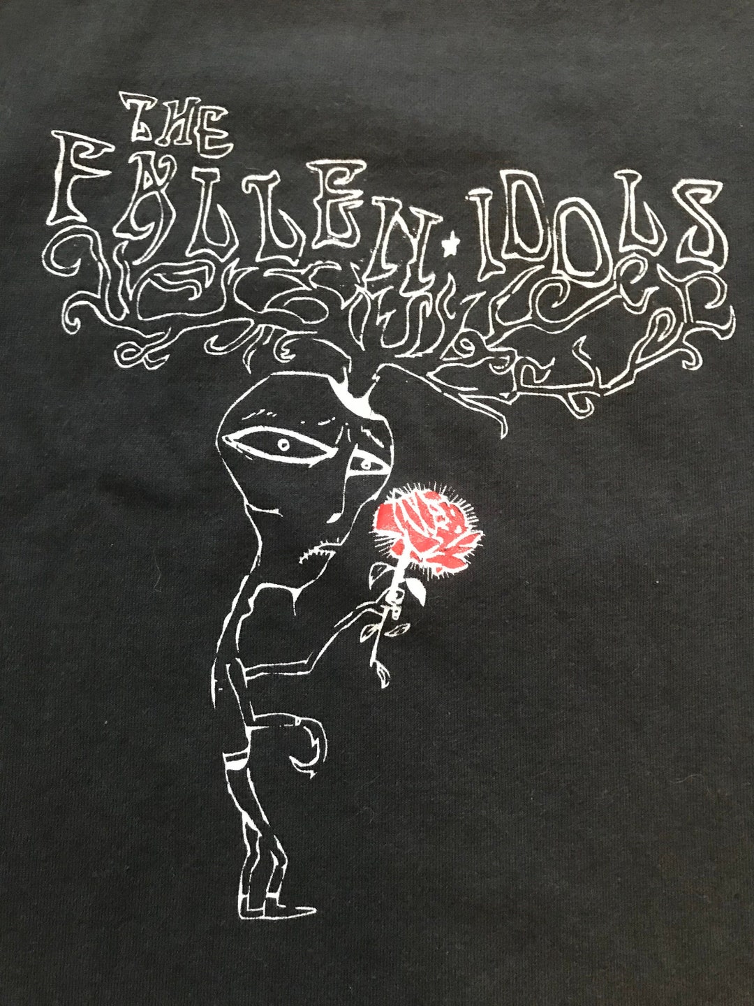 Fallen Idols UK Punk Rock Band T Shirt Antler Figure Holds Red Rose ...