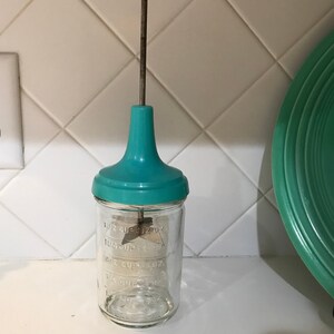 Nut Chopper 2 Cup Glass Bottom W/ Measurements Marked Turquoise Plastic ...
