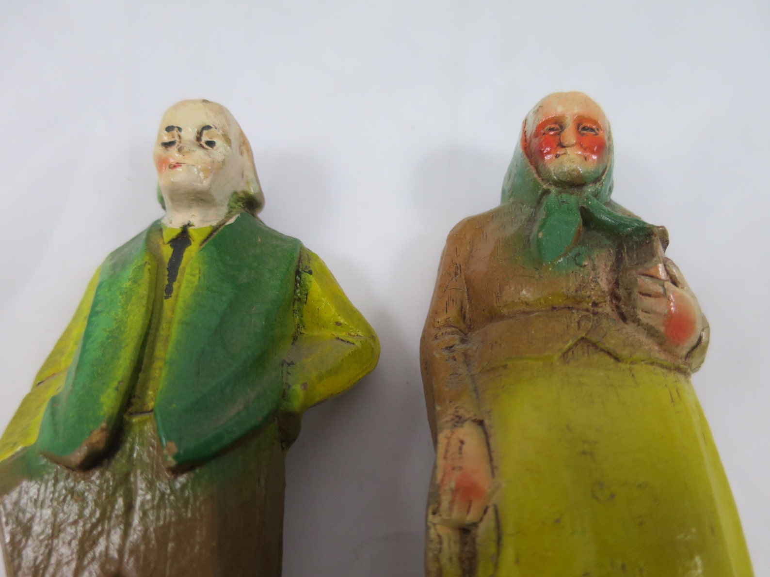 Syroco Figurines Old Man Old Woman Wood Resin Country Rustic Antique ...