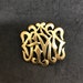 M. Jent Gold Monogram Style Brooch Intertwined Ribbon Gothic Style ...