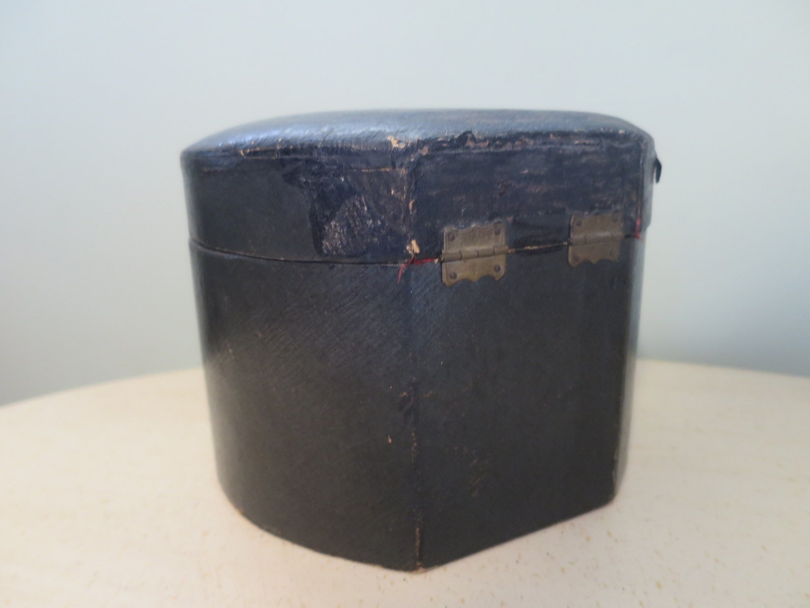 Antique Collar Box Victorian Black Cardboard Domed Round Box - Etsy