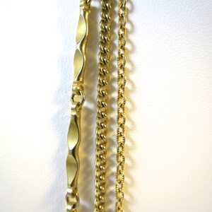6 Strand Chain Necklace 48 Inch Long Opera Length Gold Finish Necklace ...