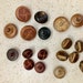 18 Brown Buttons Leather Look Mix Shank Lot Plastic Washable Sizes 5/8 ...