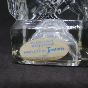 Fostoria Glass Vase for Avon Square Contemporary Cross Hatch Pattern ...