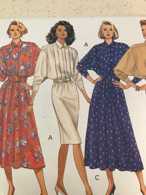 Batwing Blouse Skirt Sewing Pattern Full Pencil Skirt Pleated - Etsy