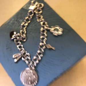ROC Sterling Charm Bracelet Signed Sterling Silver 5 Starter Charms ...