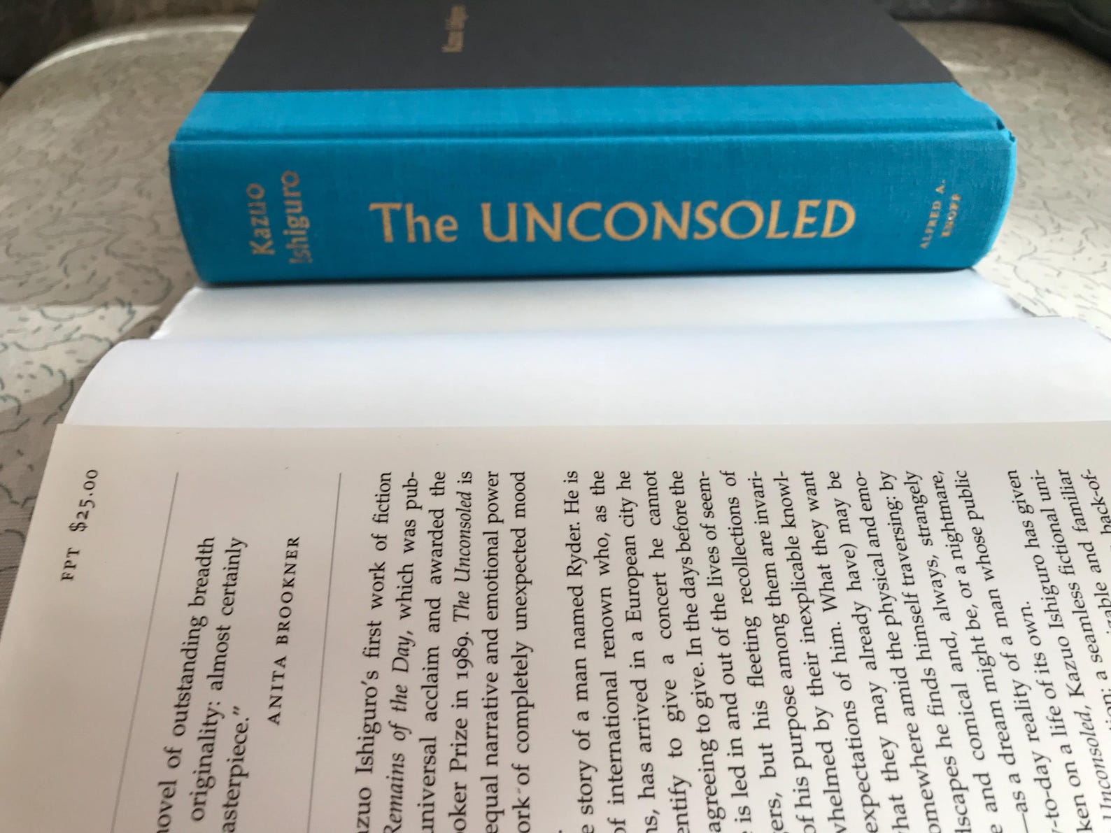 Kazoo Ishiguro's "the Unconsoled" Book Vintage 1995 Best Selling Writer ...