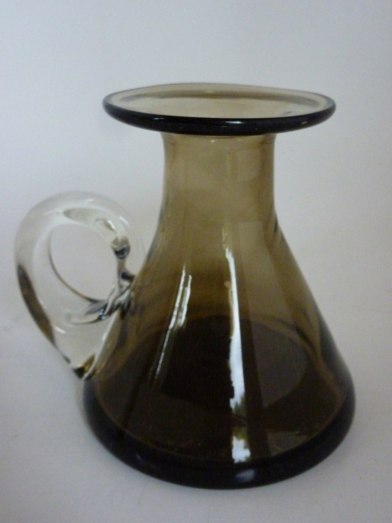 Smoke Glass Vase Hand Blown Black Smoky Art Glass Small - Etsy