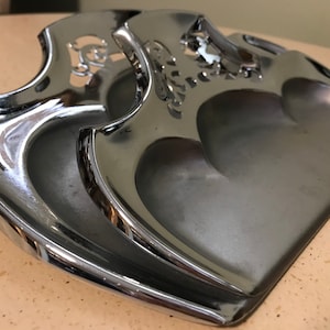 Chrome Crumb Duster Trays Manning Bowman Co. Raised Shaped Open Handles ...