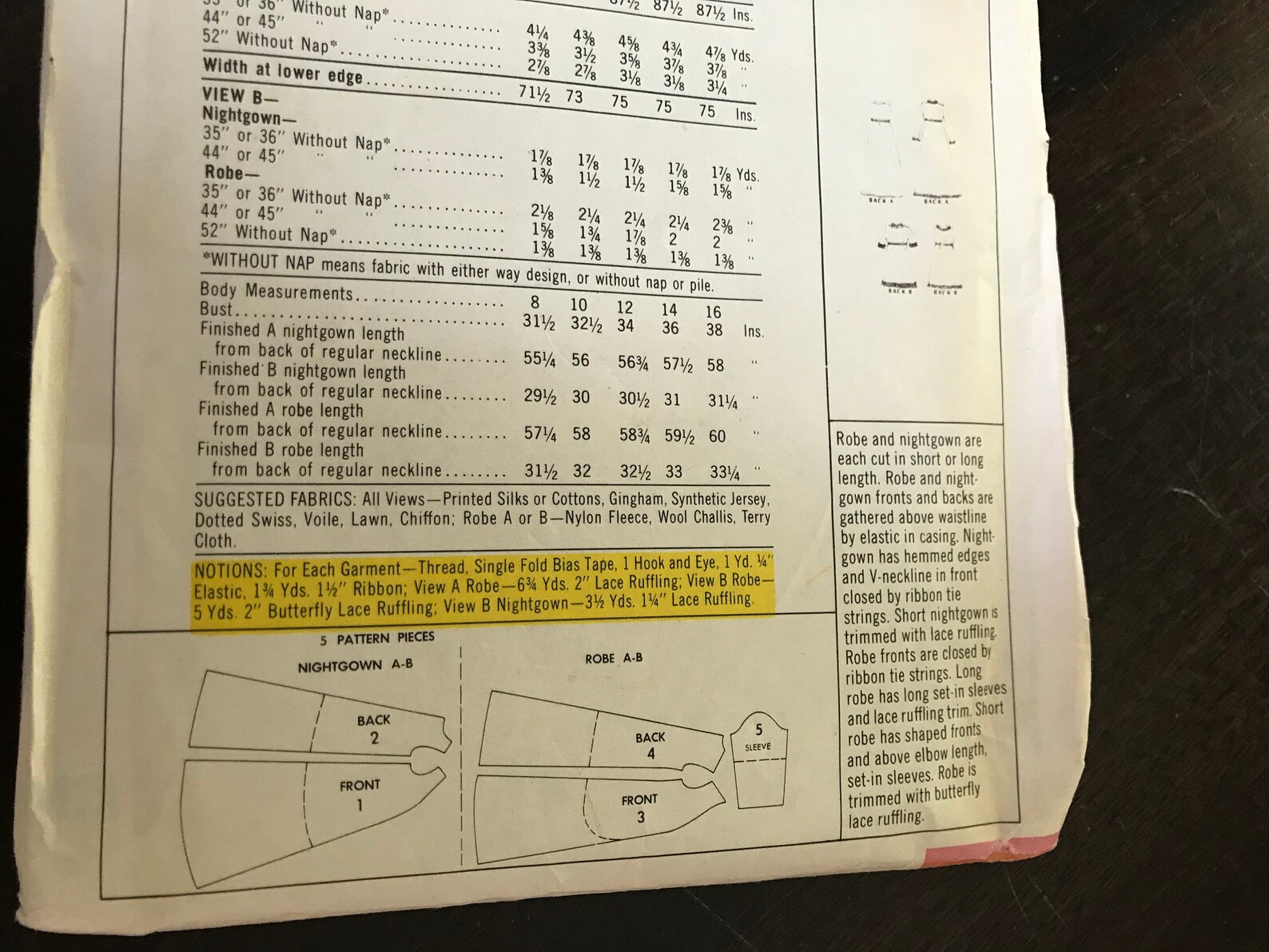 Robe Nightgown Sewing Pattern Misses Empire Robe Nightgown - Etsy