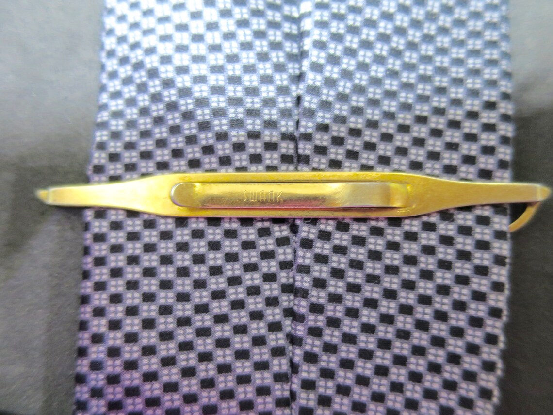 Swank Sword Tie Bar Slide on Clip Gold Sword Tie Clasp W/ | Etsy