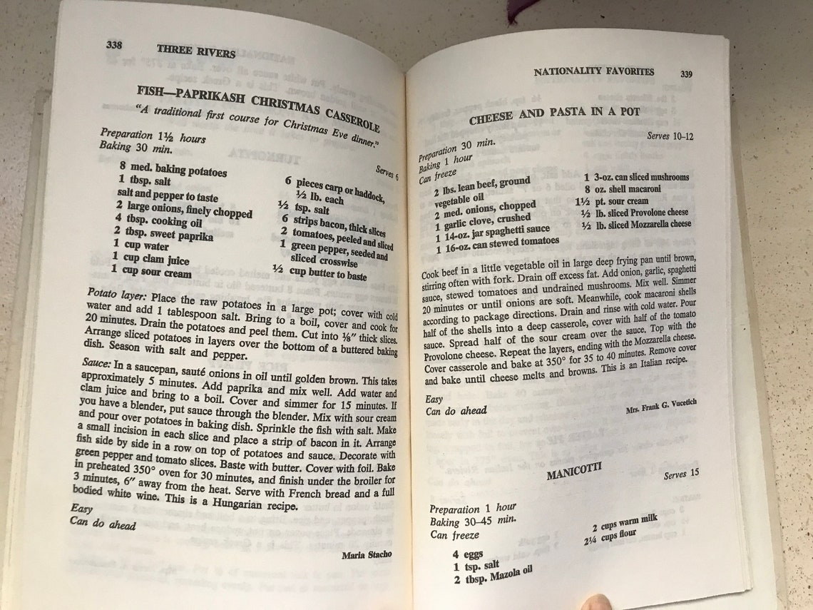 Three Rivers Cookbook Pittsburg PA Recipes Vintage 1973 Early - Etsy