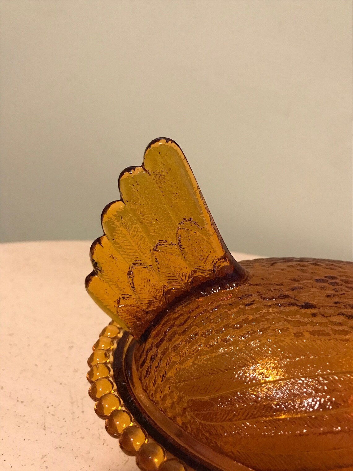 Nest Hen Candy Dish Indiana Amber Glass USA Made 7 Inch | Etsy