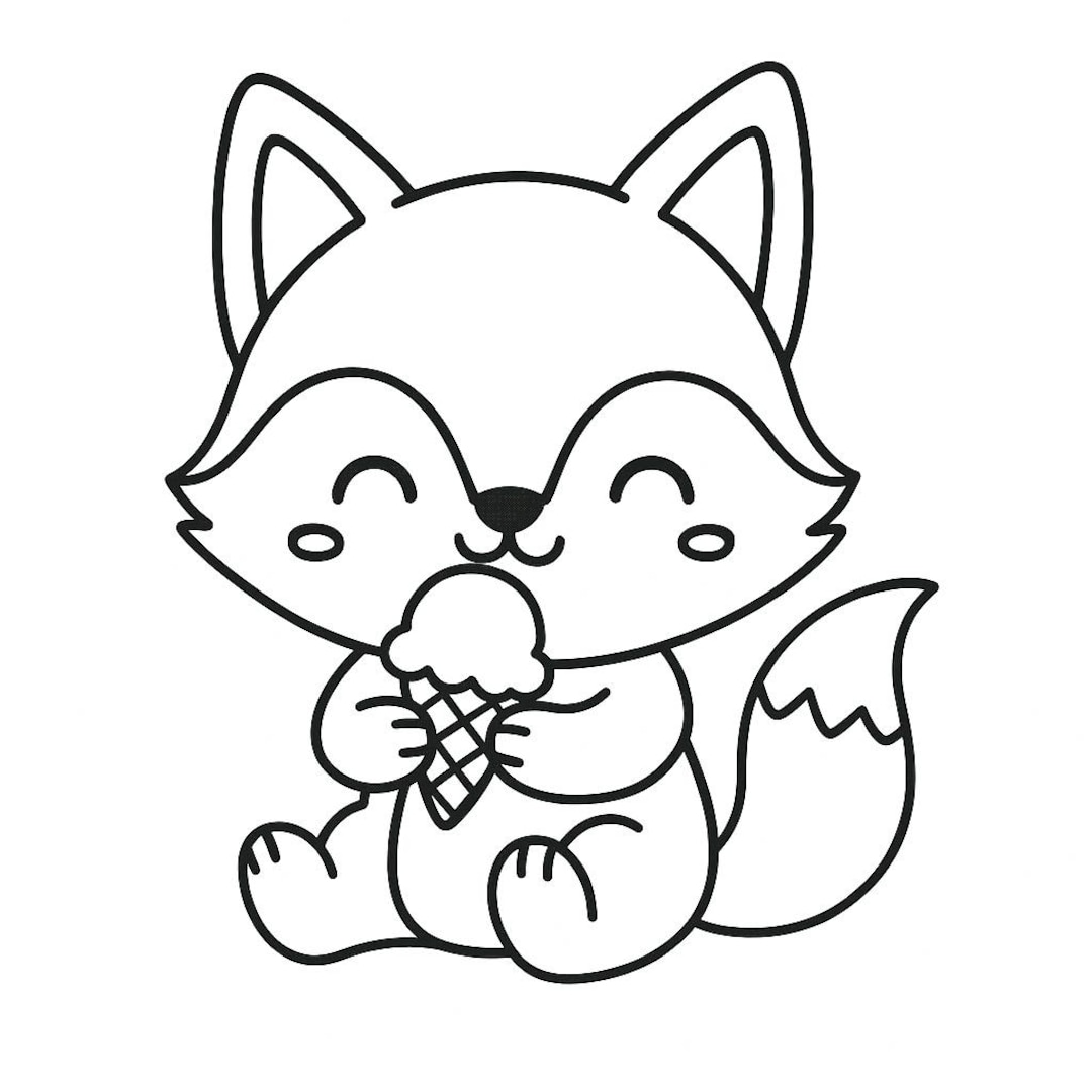 Sweet & Silly Party Animals – Digital Coloring Pages for Kids, Kawaii ...