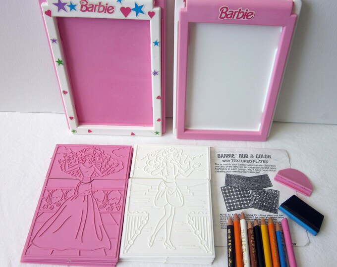 Vintage Mattel Barbie Rub and Color Fashion Plates - Etsy