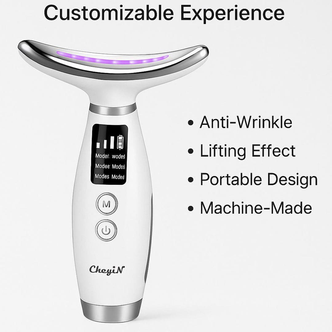 Ckeyin Face and Neck Lifting Device – LED & EMS Anti-wrinkle Massager ...