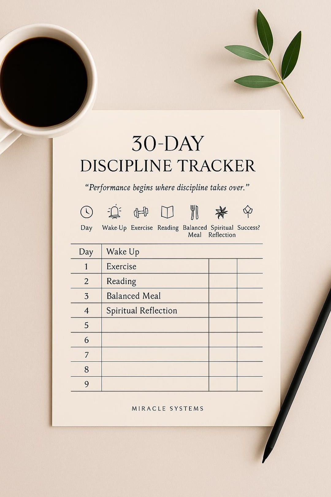30-day Discipline Tracker • Printable Daily Habit Planner PDF • Build ...