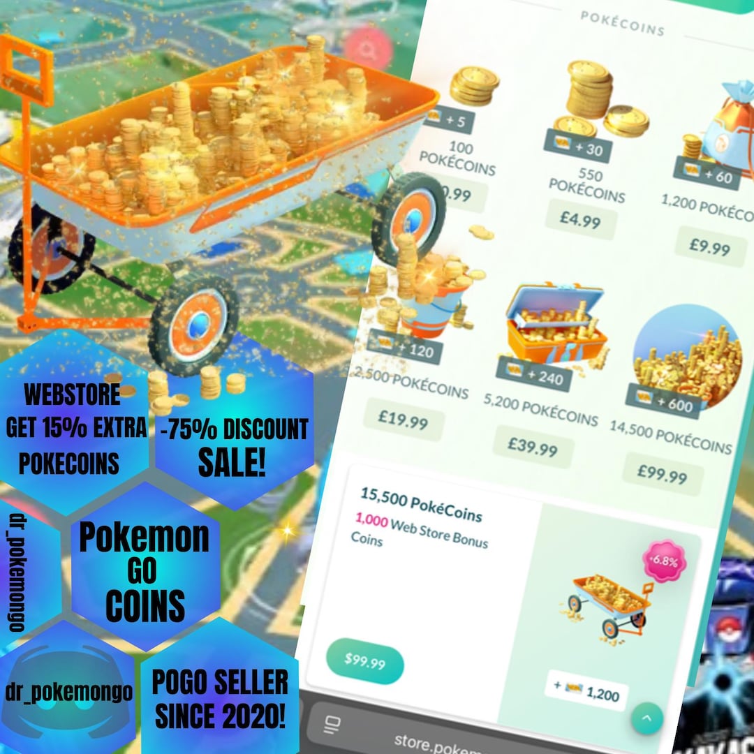 Pokemon Go Pokecoins - 14500 Coins + Free 1000 Pokecoin - 15,500 Coin ...