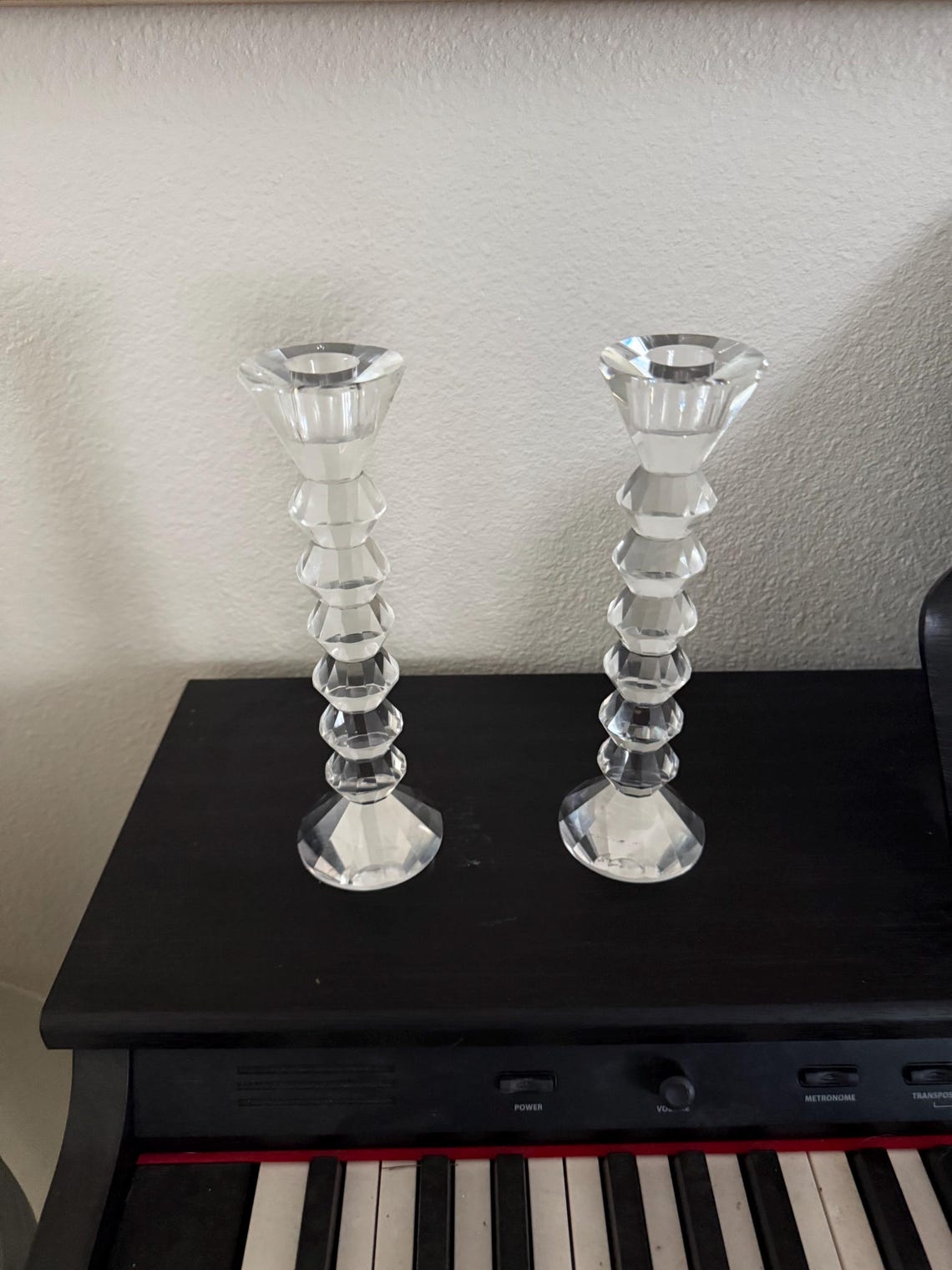 Vintage Cut Glass Candlestick Holders - Etsy