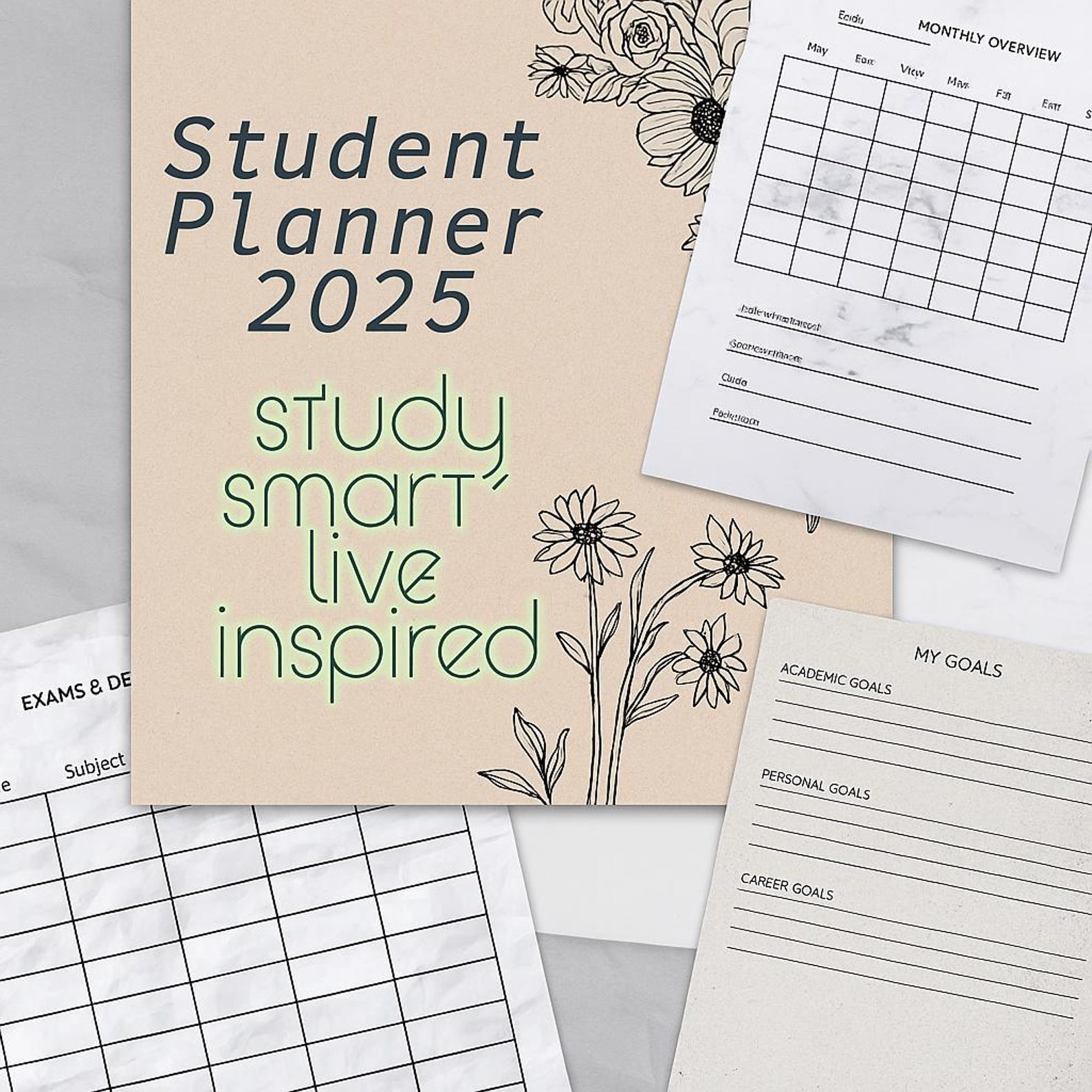 Student Planner 2025 | Academic & School Organizer | Printable PDF ...