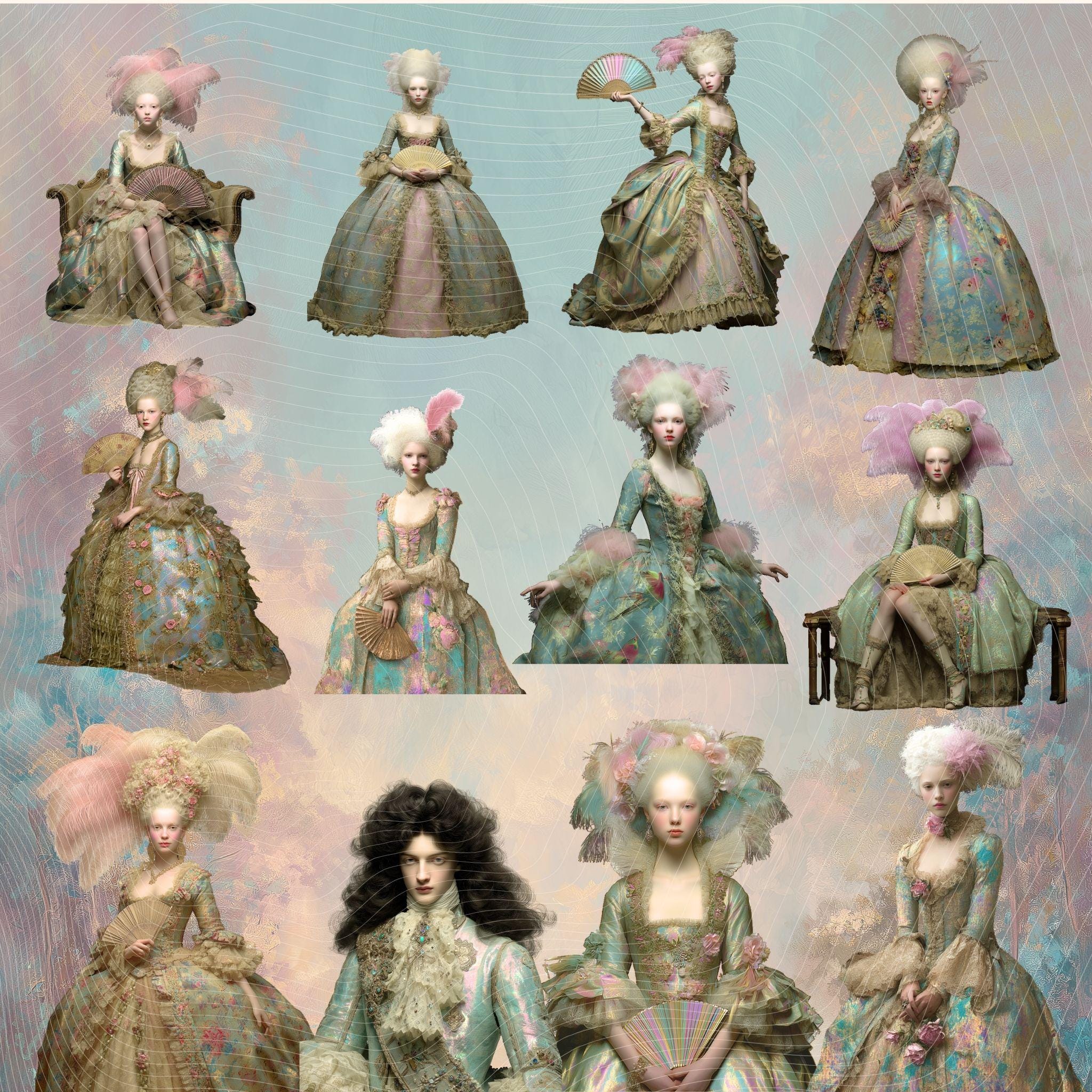 Rococo Soirée – Baroque Clipart Bundle Vintage Rococo Illustrations for ...