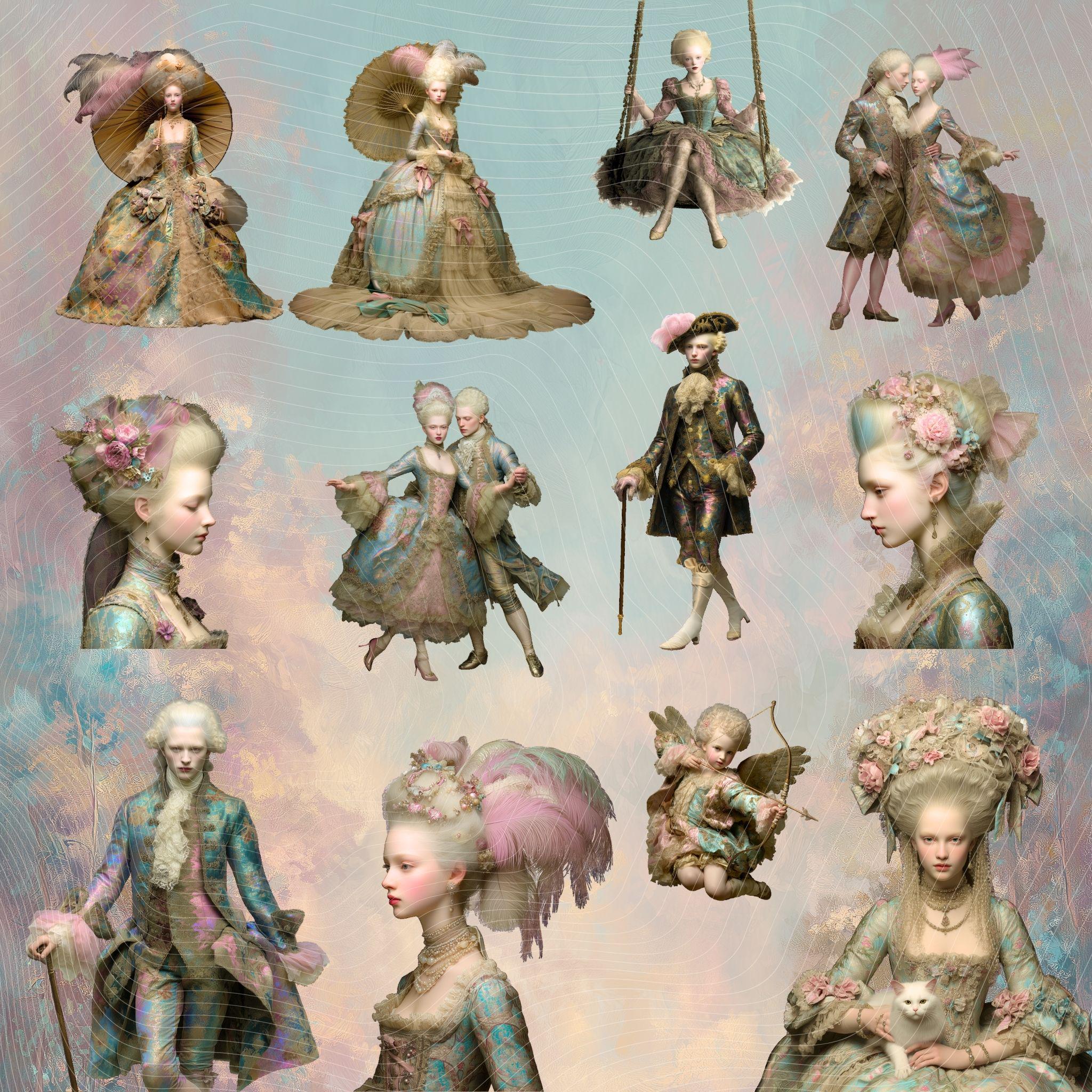 Rococo Soirée – Baroque Clipart Bundle Vintage Rococo Illustrations for ...