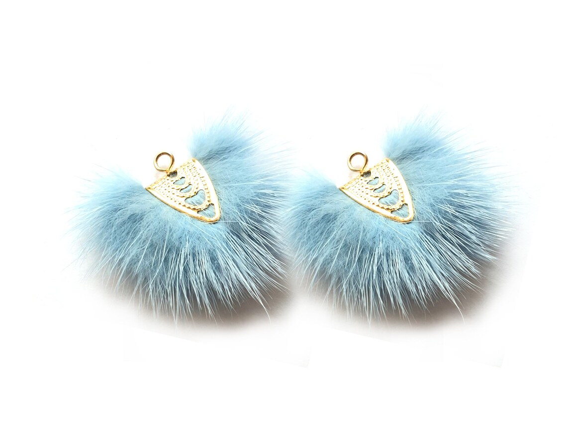 2PCS FMC-32 Mink Fur Triangle Charm Pendant Connector | Etsy