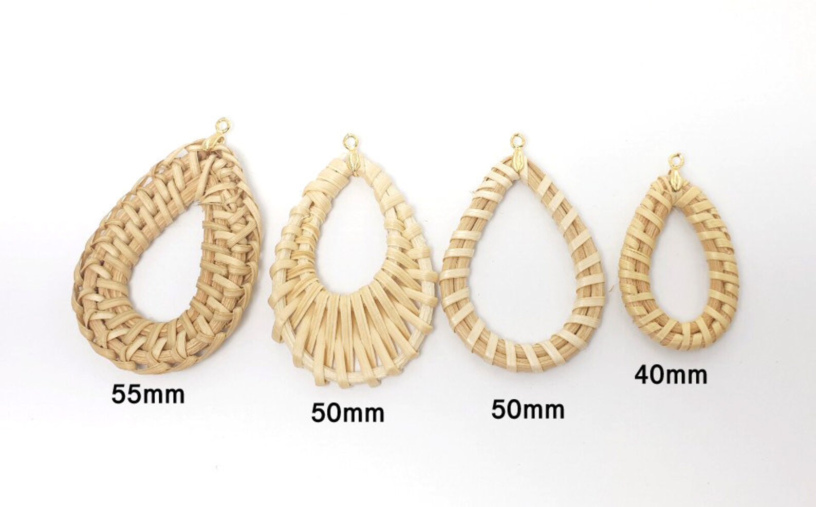 2PCS PCS-409 60mm Rattan Rhombus pendant Handwoven | Etsy