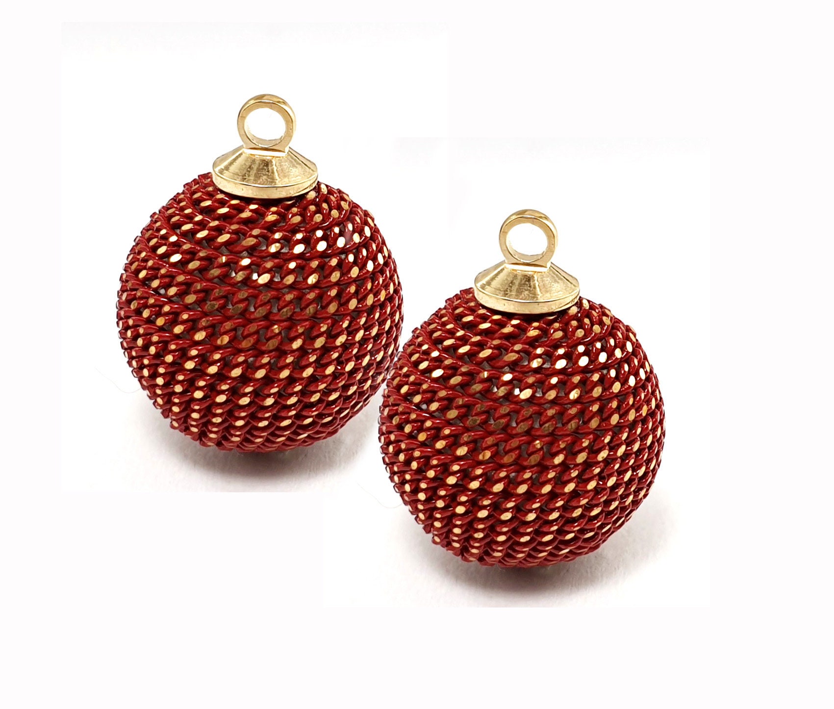 2pcs 15mm Color Chain ball unique Design ball Pendant 27 | Etsy