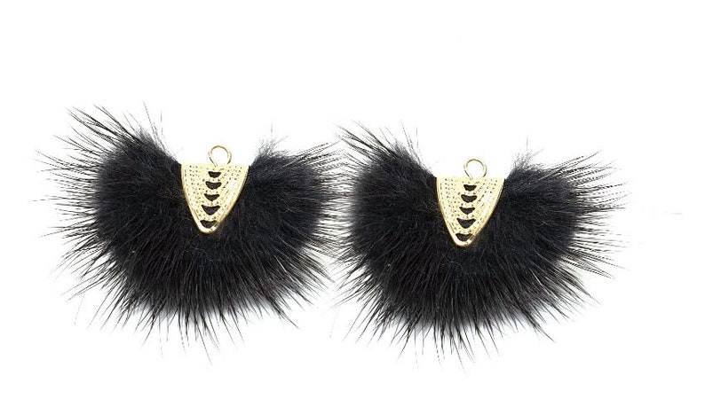 2PCS FMC-32 Mink Fur Triangle Charm Pendant Connector Gold - Etsy