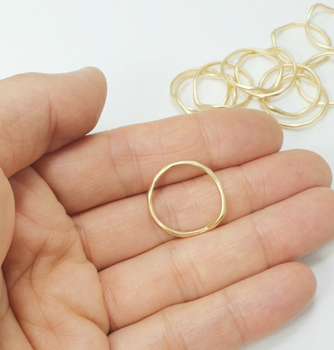 2PCS CMG-357 19mm Geometric Hoop Connector Matte Gold Matte - Etsy