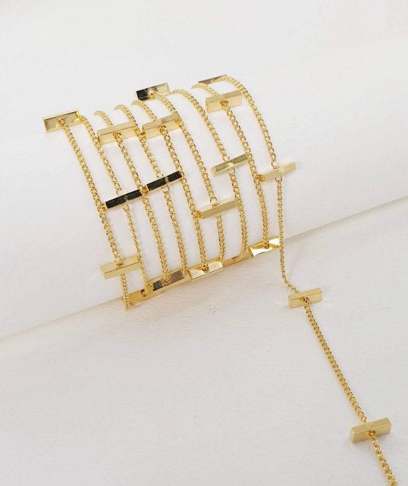 1M CHM-03 7mm Bar Chain Gold Geometic Necklace Bracelet - Etsy