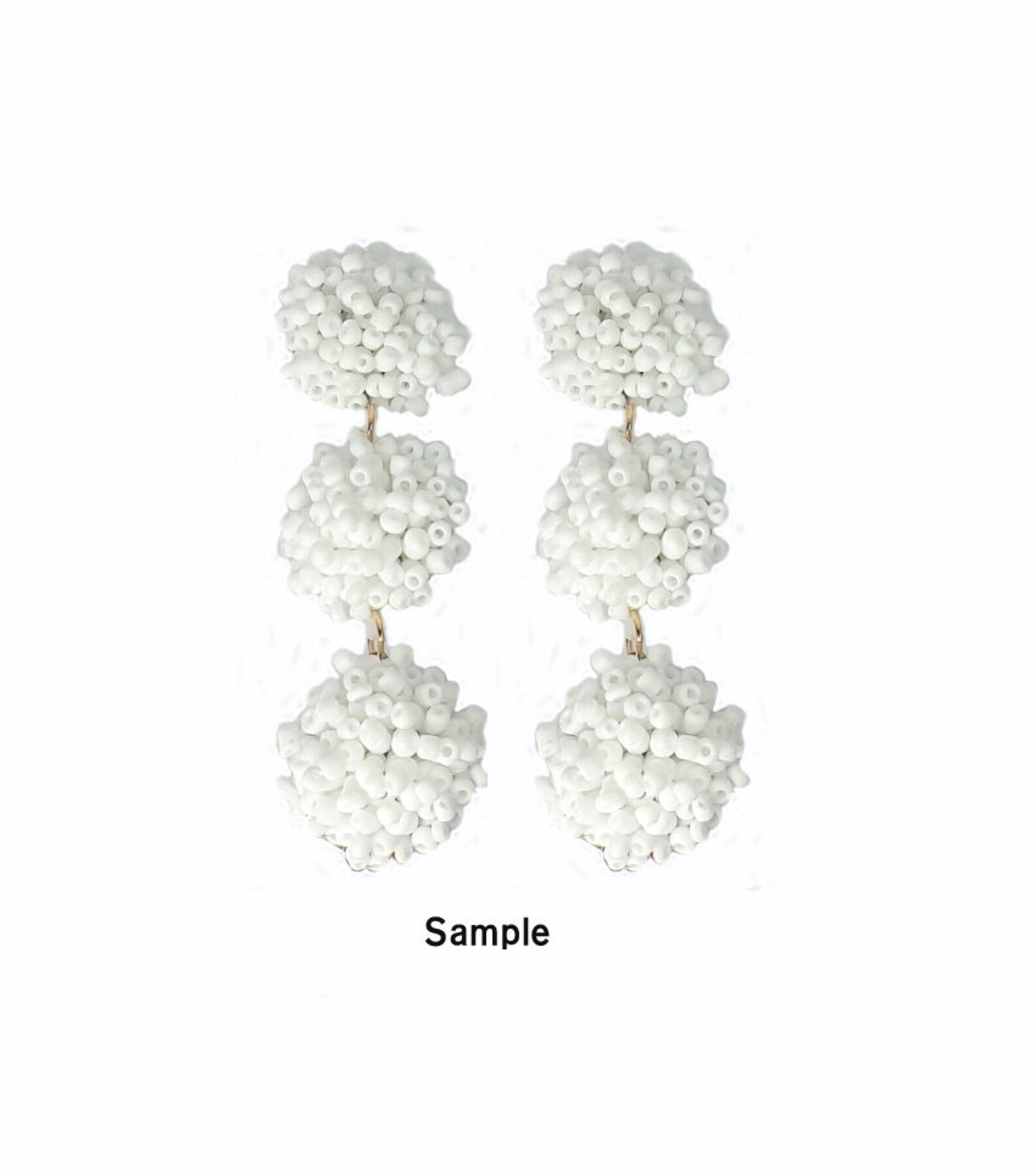 2PCS, EPG-384, 20mm Small Beads Bubble Bubble Stud Earring, 6 Colors ...