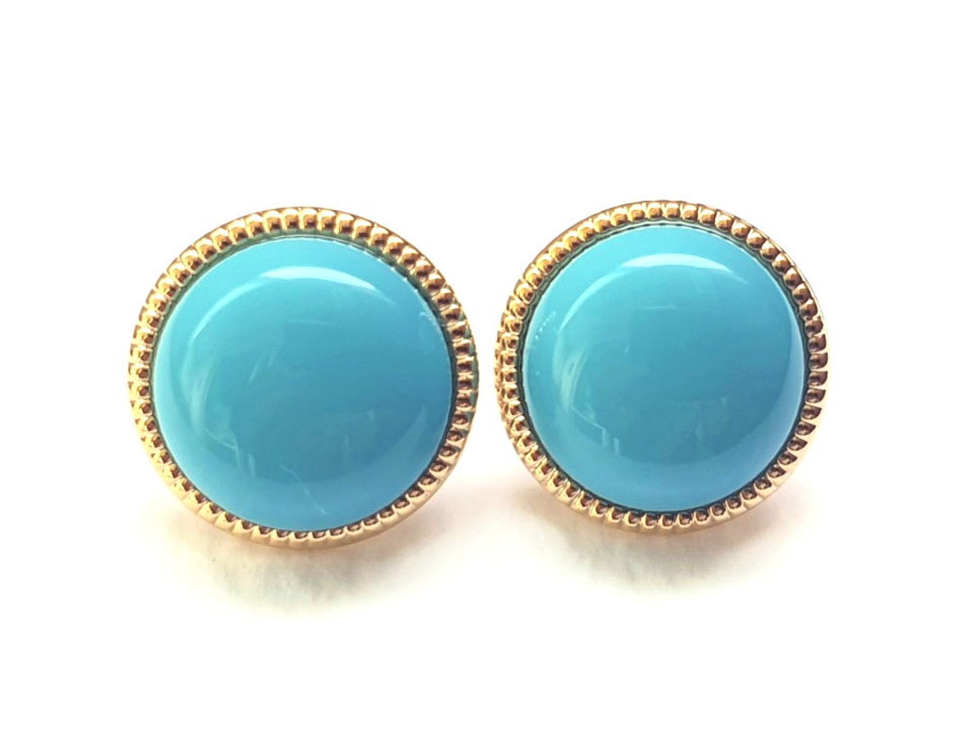 2PCS, CAC-10, 17mm Colorful Circle Button Stud Earring With Loop , 20 ...