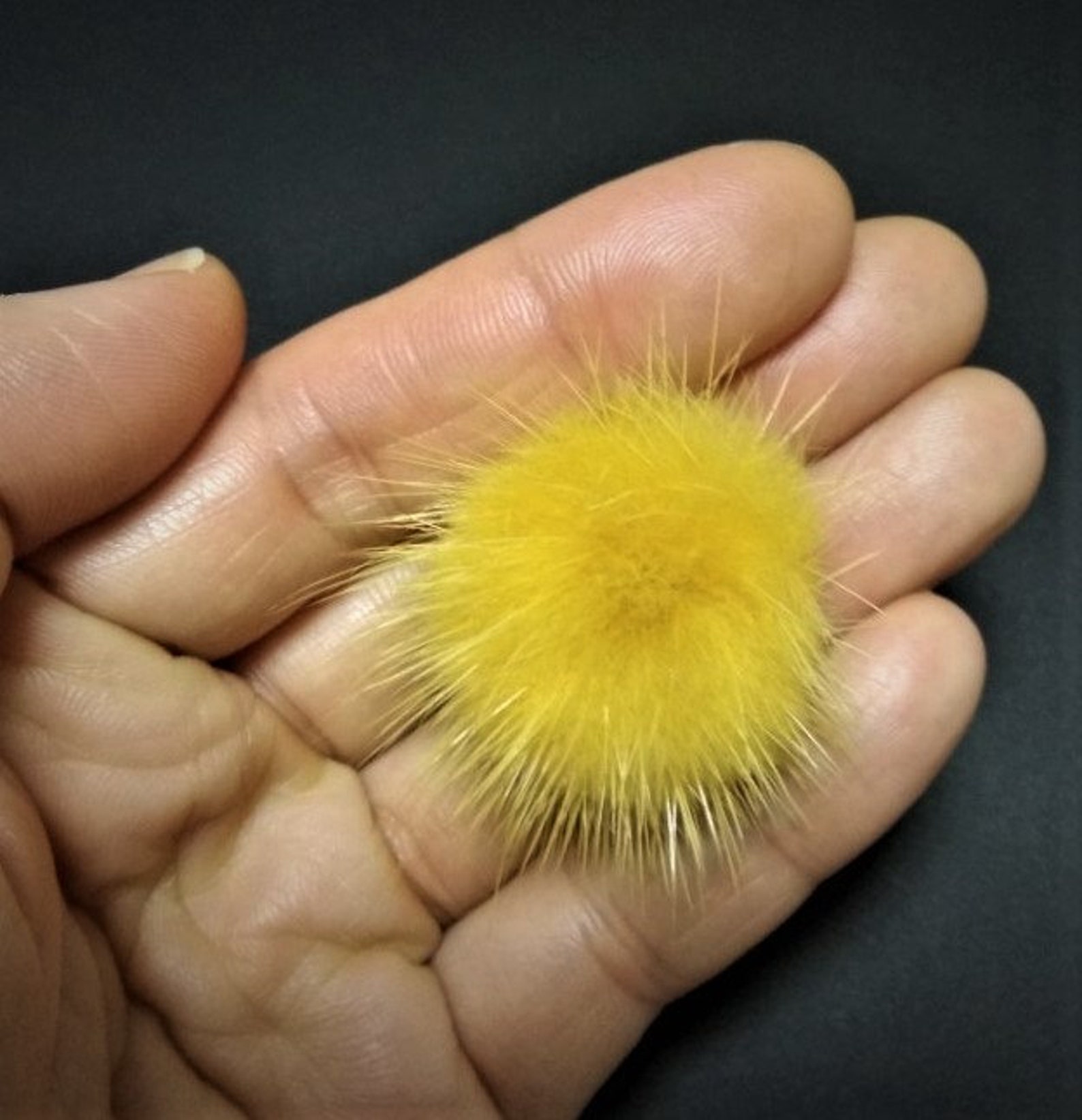 FMP-32/ 2pcs- Mink Fur Ball Stud Earring With 0ne Openable Loop, Red - Etsy