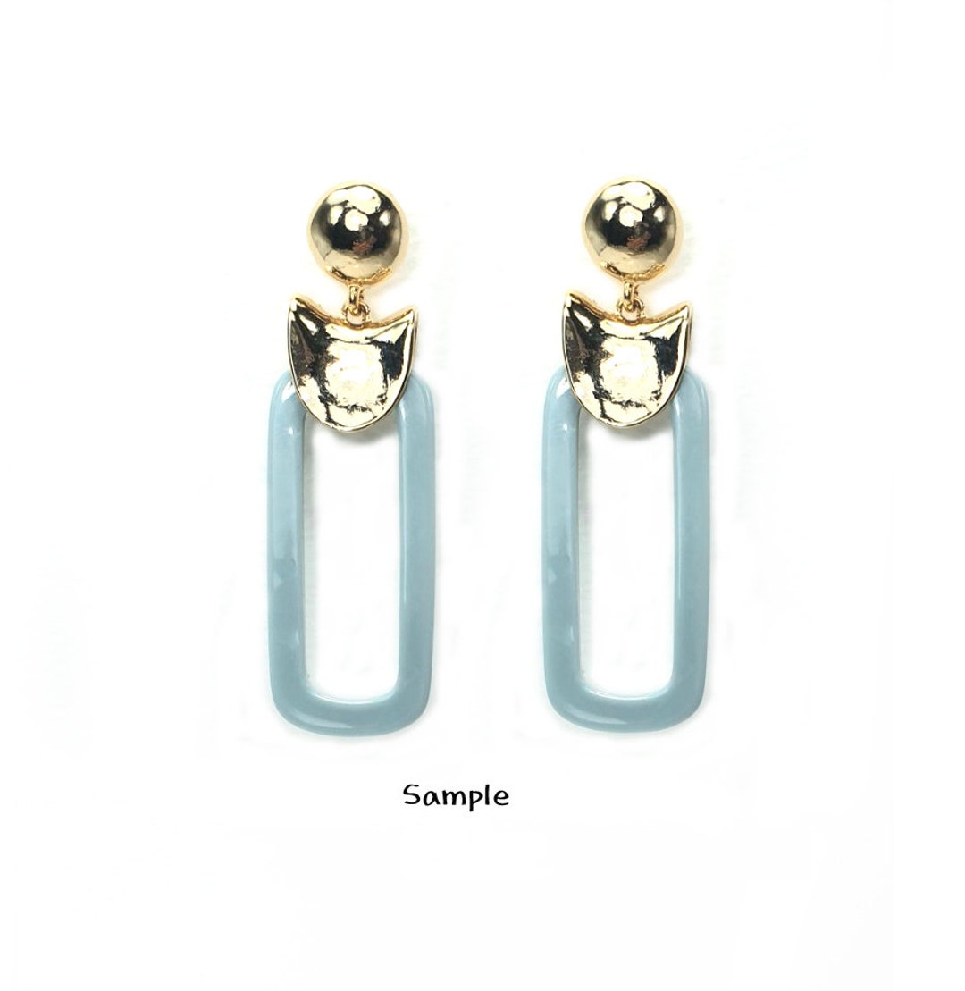 2PCS, PCB-11, 50mm Rectangle Charm,pendant,4 Colors- Gray - Etsy