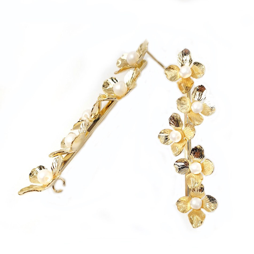 2PCS, PSG-589, 65mm Flower Bouquet,a Flower Branch Stud Earring - Etsy