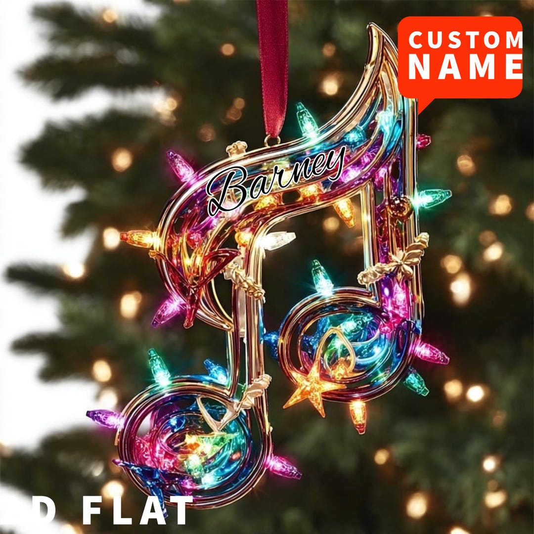 Personalized Music Notes 2D Acrylic Ornament Colorful Lighted Christmas ...