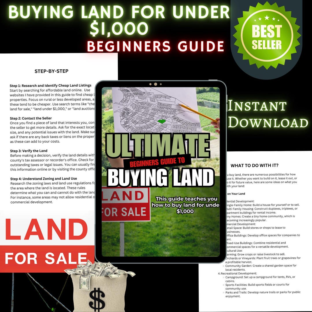 Buy Land for Under 1k Dollars PLR Guide | Real Estate Investing Ebook ...